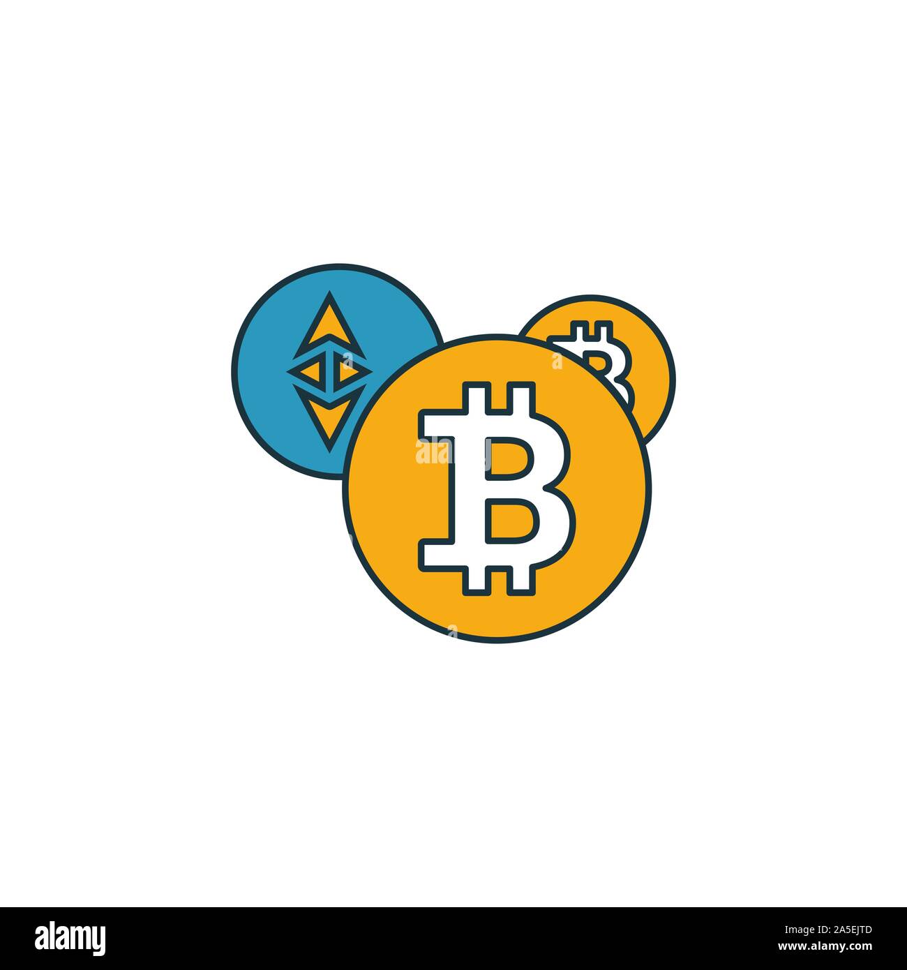 Cryptocurrency icon set. Four elements in diferent styles from fintech ...