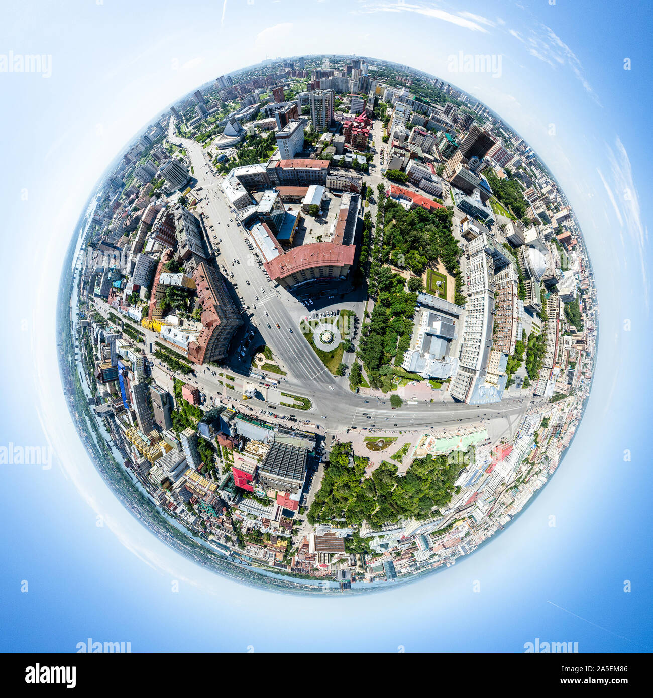 Aerial city view with roads, houses and buildings Stock Photo - Alamy
