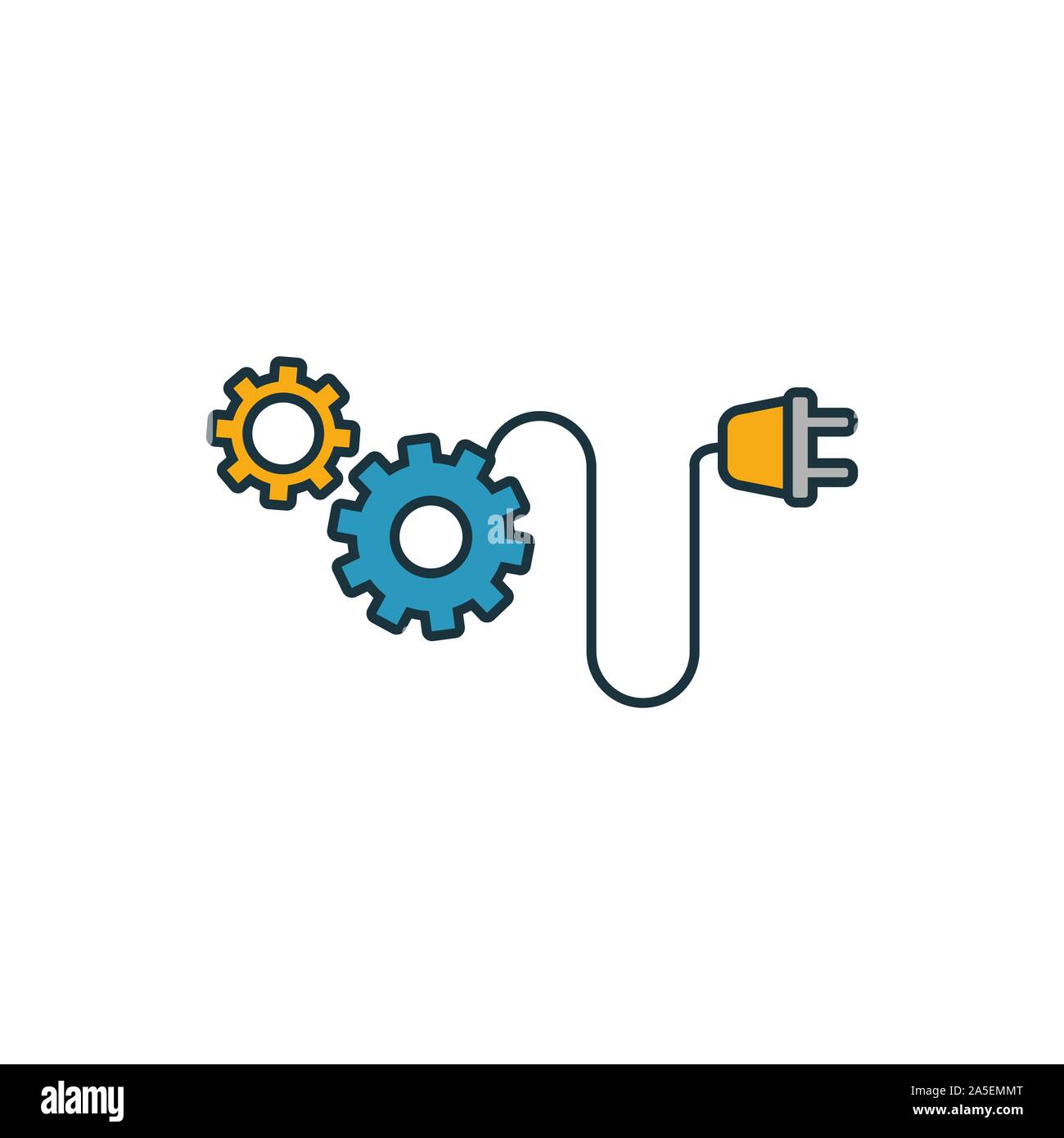 Plug And Work icon set. Four elements in diferent styles from industry ...