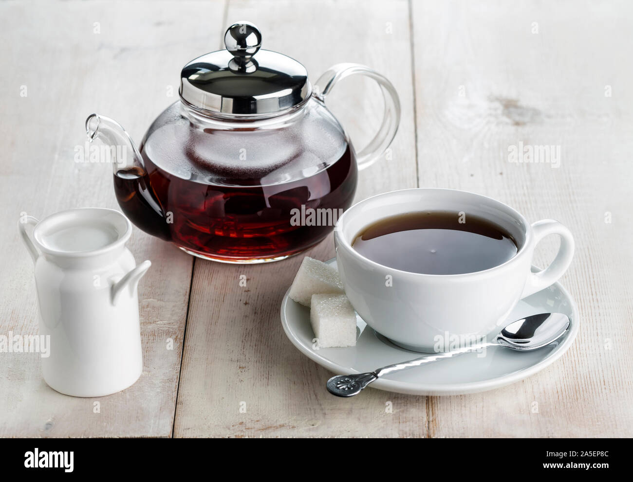 Teapot milk teacup and saucer hi-res stock photography and images - Alamy