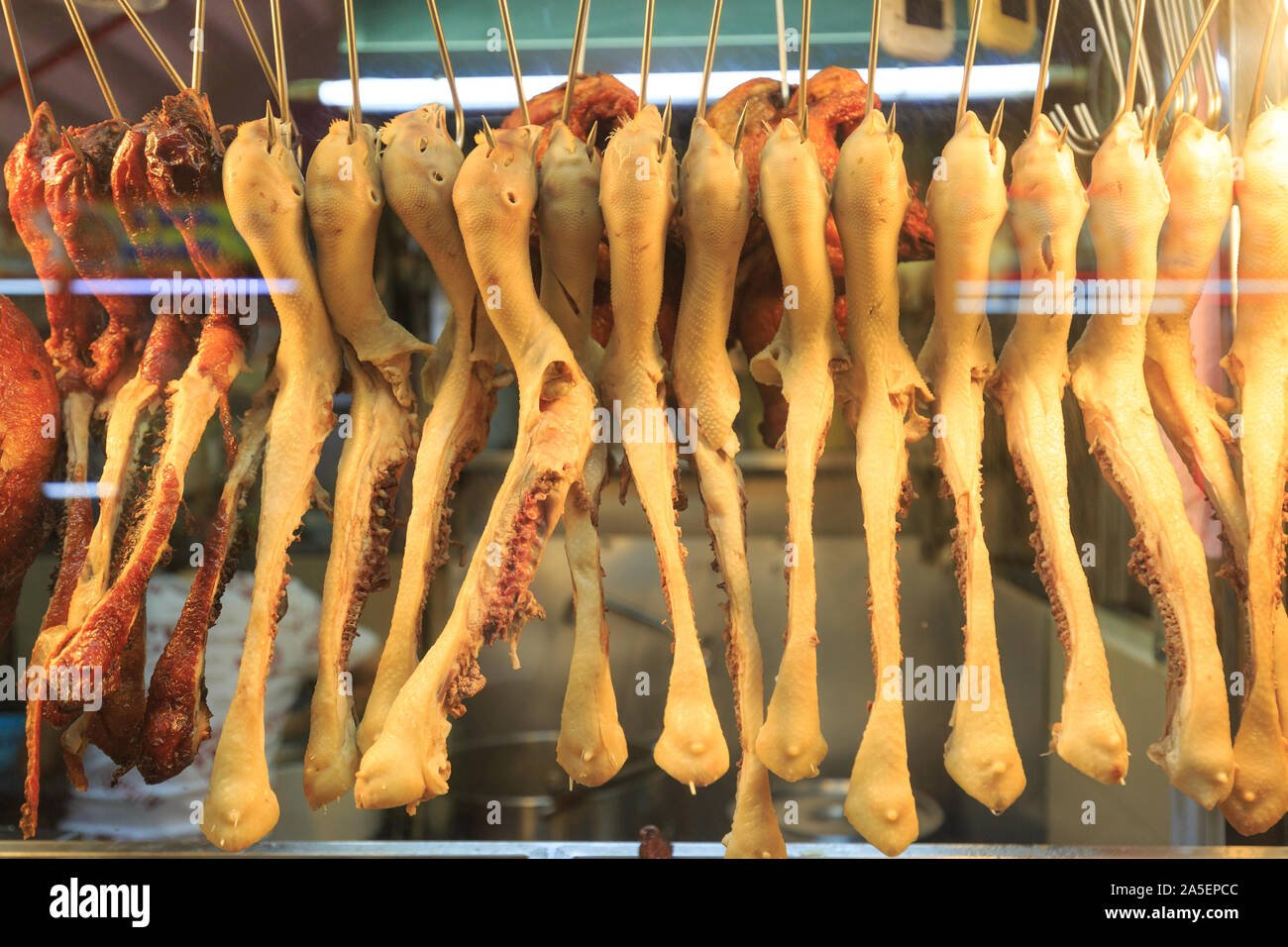southeast style chicken rice stall window closeup view Stock Photo - Alamy