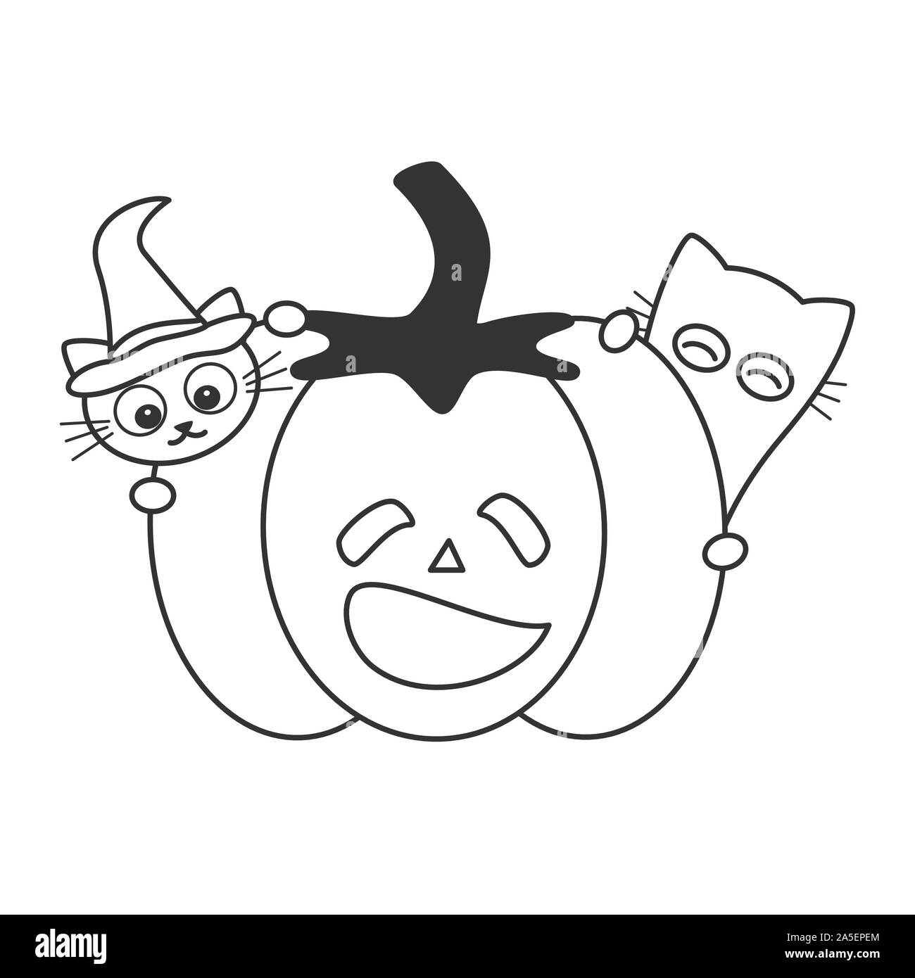 Black And White Halloween Cat Clip Art