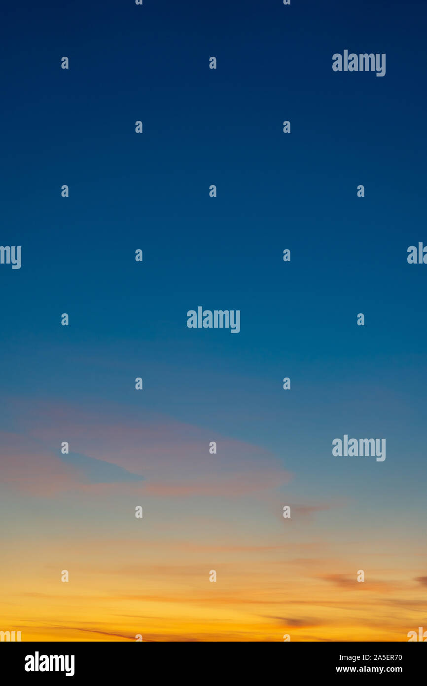 Colorful clear sky without clouds after sunset Stock Photo - Alamy