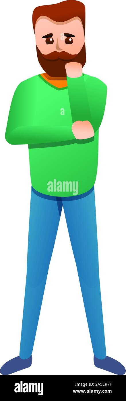 Thinking man icon. Cartoon of thinking man vector icon for web design ...