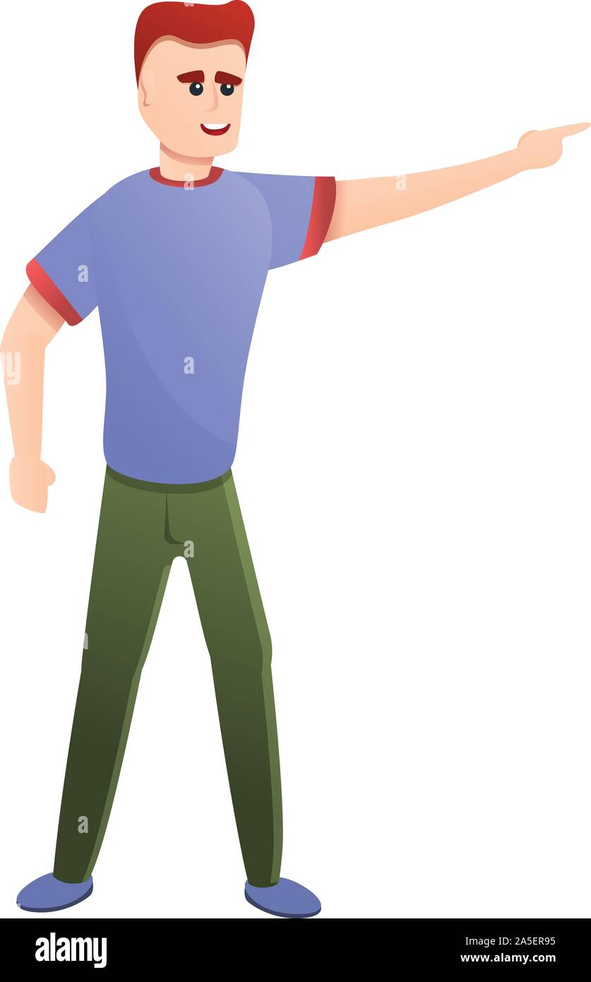 Man show right way icon. Cartoon of man show right way vector icon for ...