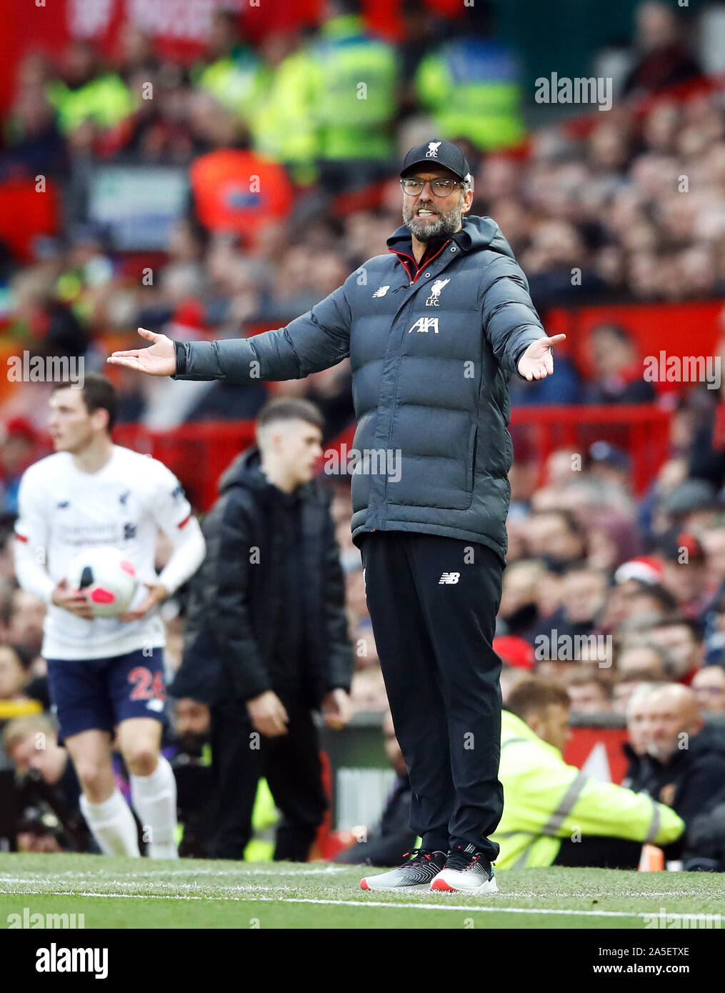 Liverpool manager Jurgen Klopp gestures on the touchline during the ...