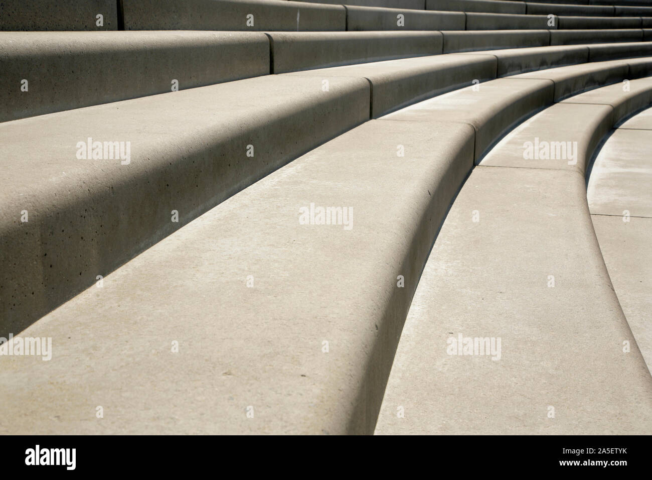 Concrete stepped sea defence wall at Cleveleys near Blackpool, Fylde ...
