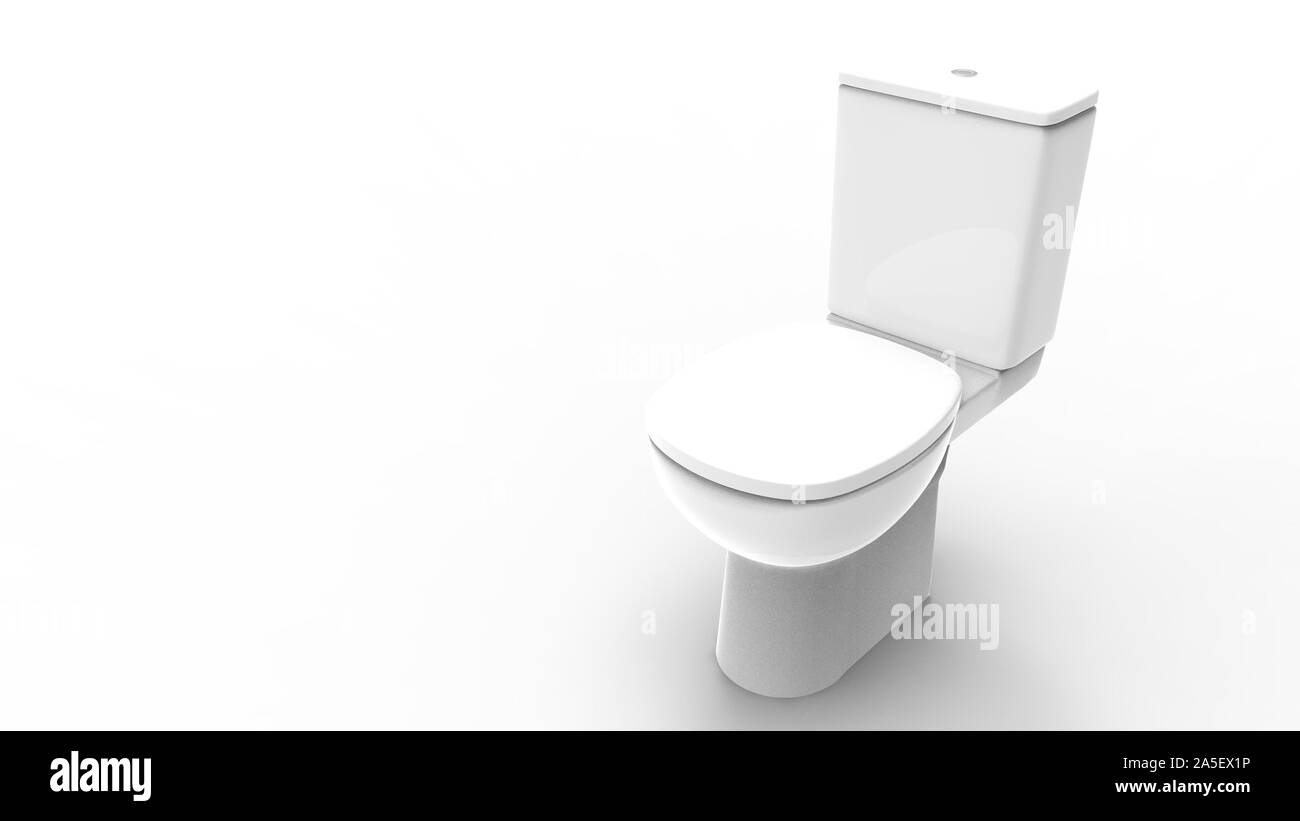 3d rendering of a toilet isolated in white background Stock Photo - Alamy