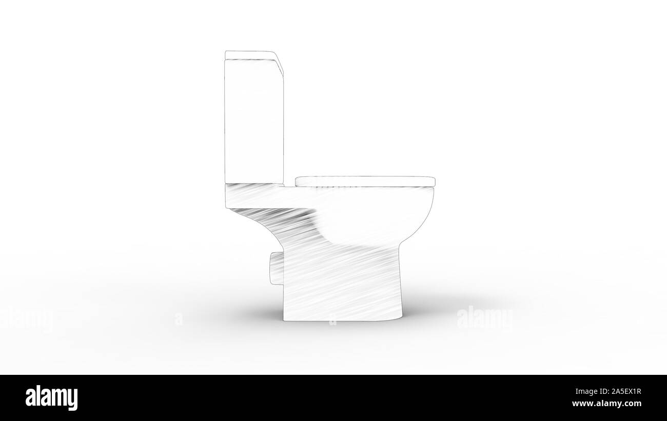3d rendering of a toilet isolated in white background Stock Photo - Alamy