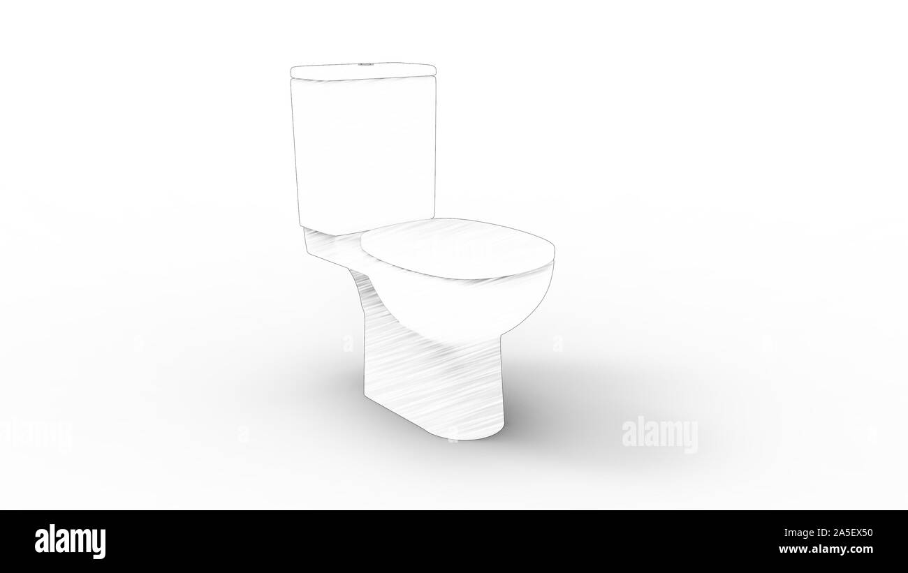 3d rendering of a toilet isolated in white background Stock Photo - Alamy