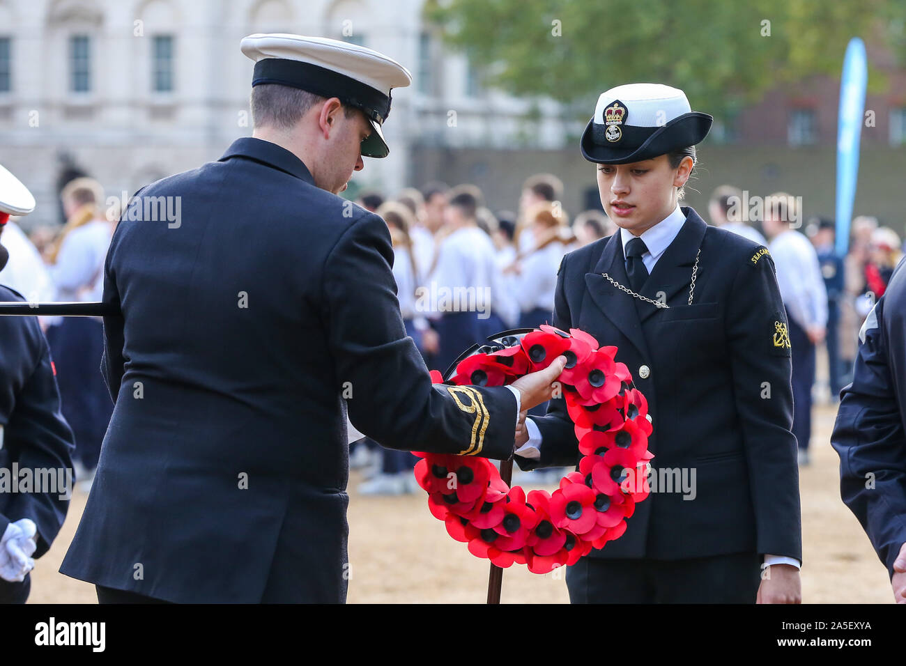 London, UK. 20th Oct, 2019. Over 500 Sea Cadets aged between 10 to 18 ...