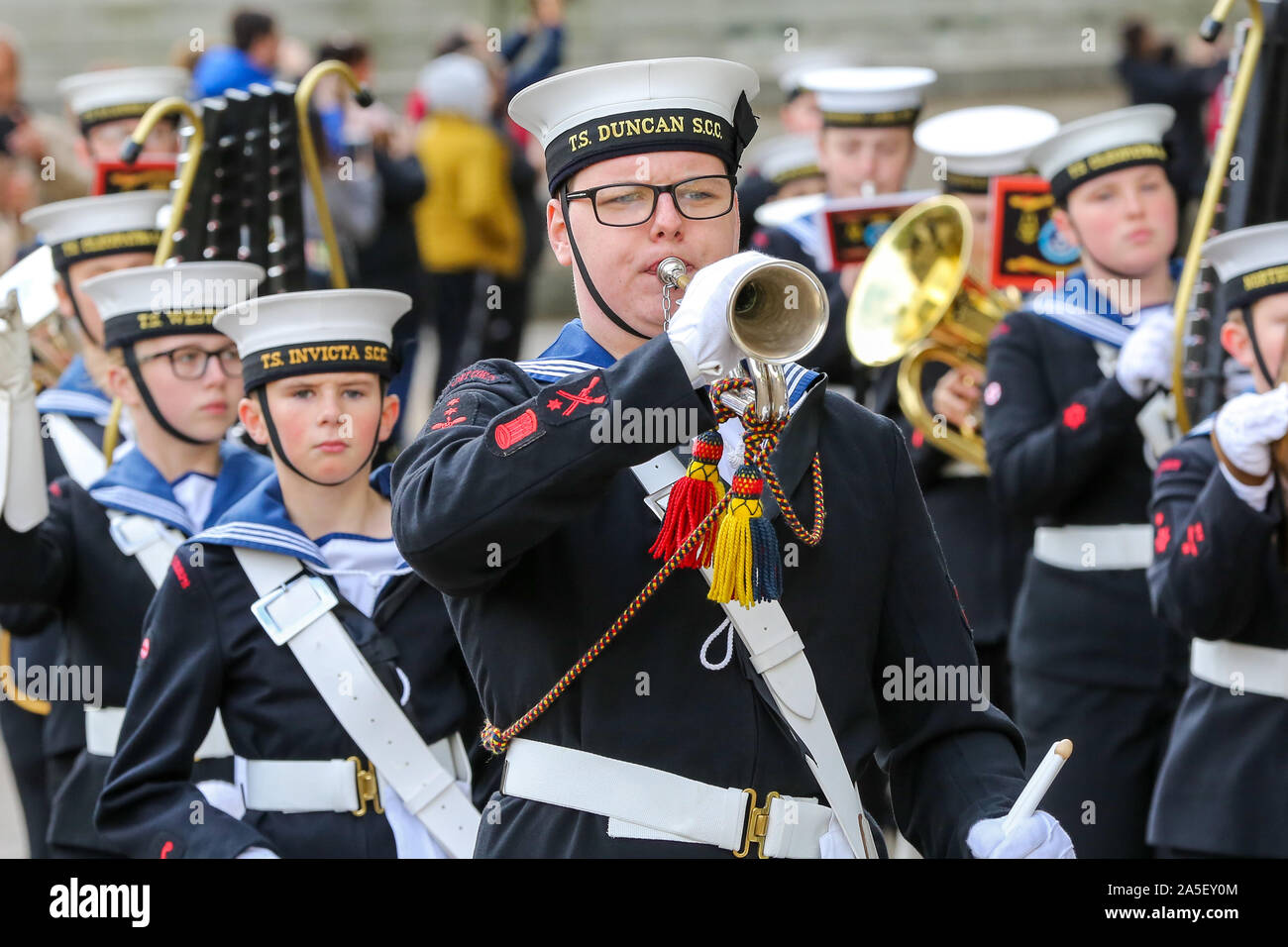 London, UK. 20th Oct, 2019. Over 500 Sea Cadets aged between 10 to 18 ...