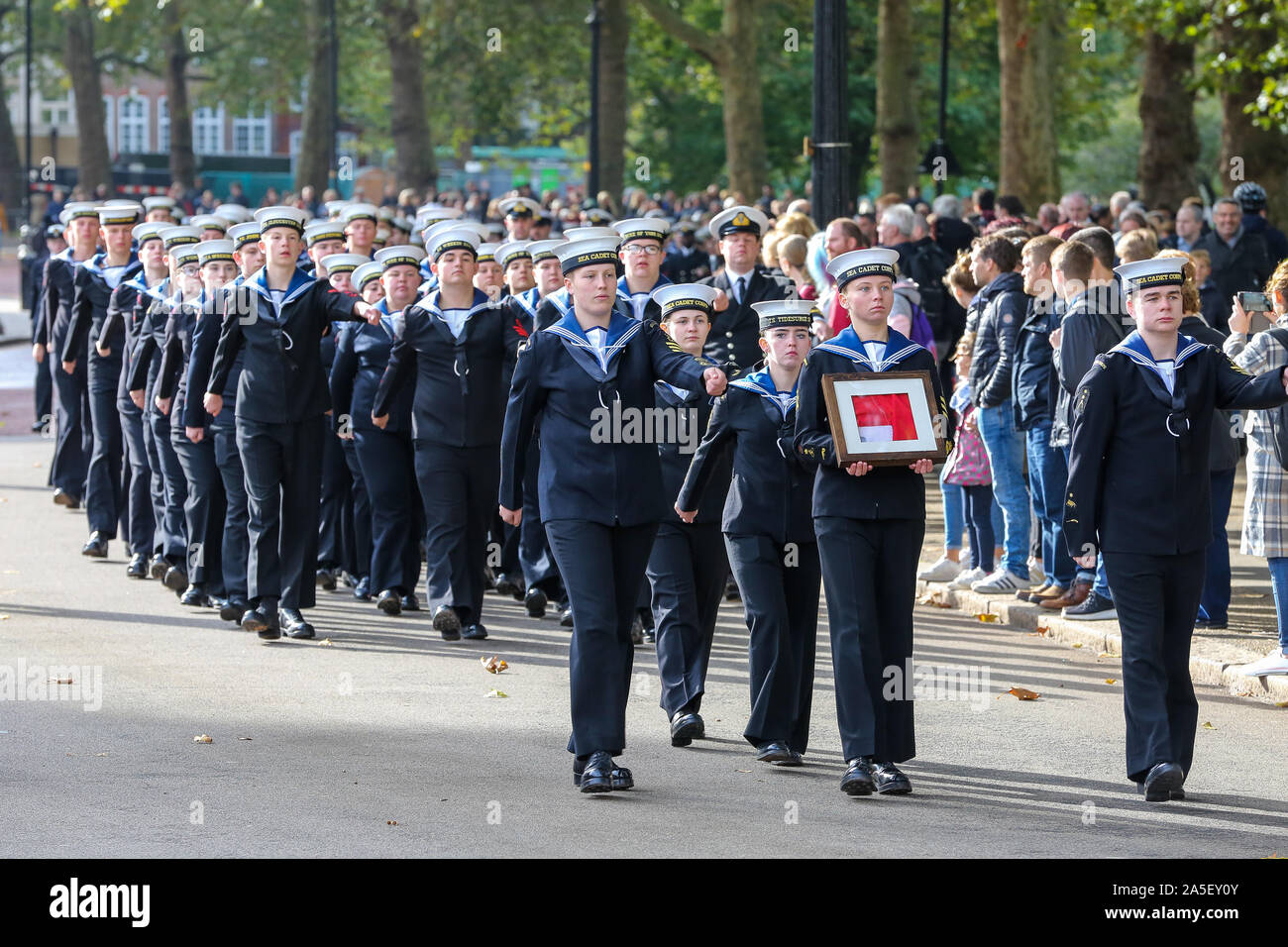 London, UK. 20th Oct, 2019. Over 500 Sea Cadets aged between 10 to 18 ...