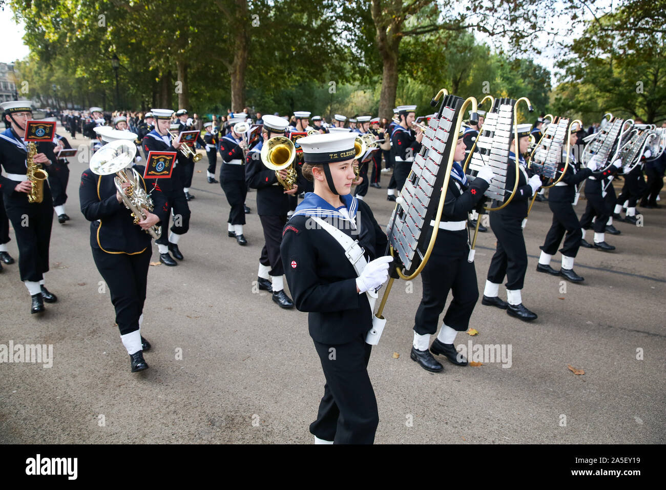 London, UK. 20th Oct, 2019. Over 500 Sea Cadets aged between 10 to 18 ...