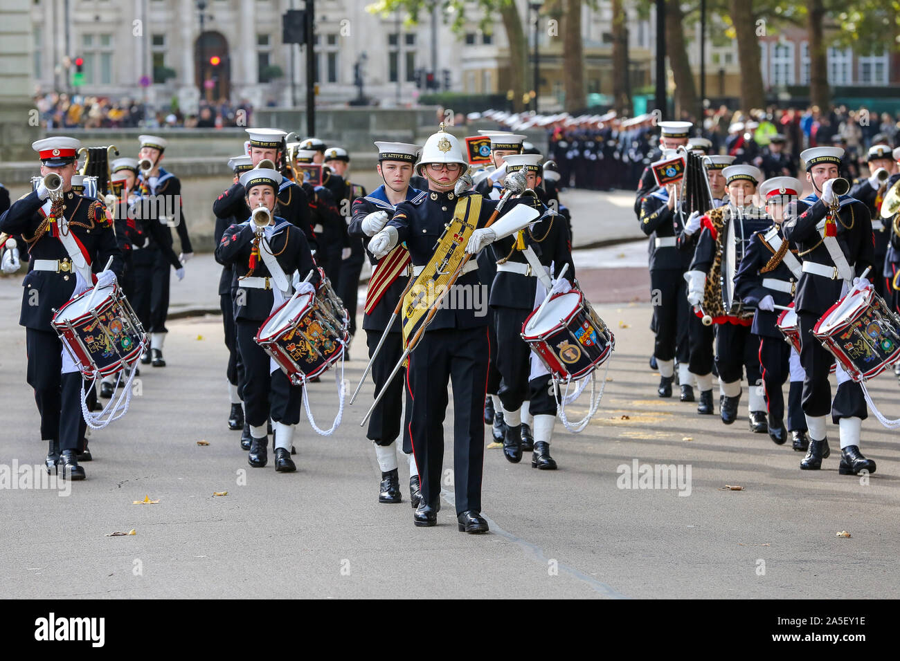 London, UK. 20th Oct, 2019. Over 500 Sea Cadets aged between 10 to 18 ...