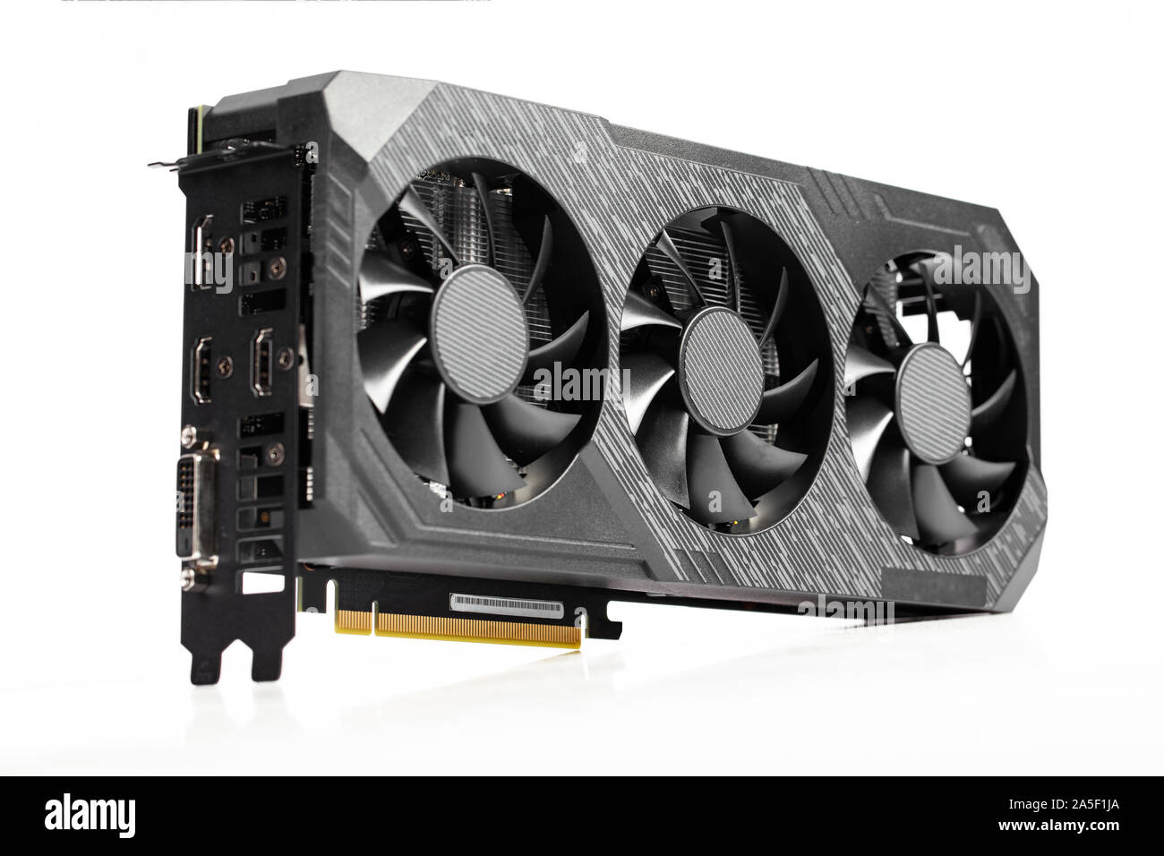 Game graphics card isolated on white background. Computer part Stock ...