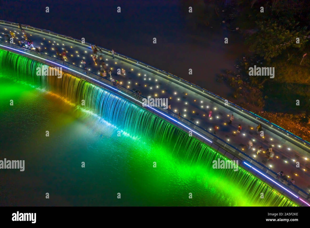 Anh Sao or Starlight Bridge is a pedestrian bridge with waterfall and ...