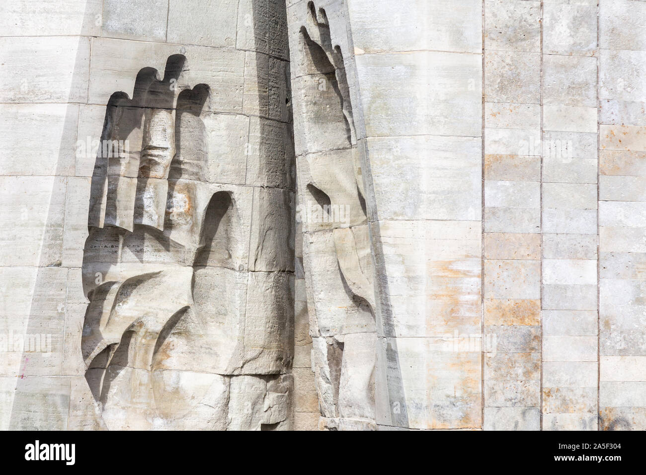 Inverted hands sculpture, Pirita, Estonia Stock Photo - Alamy