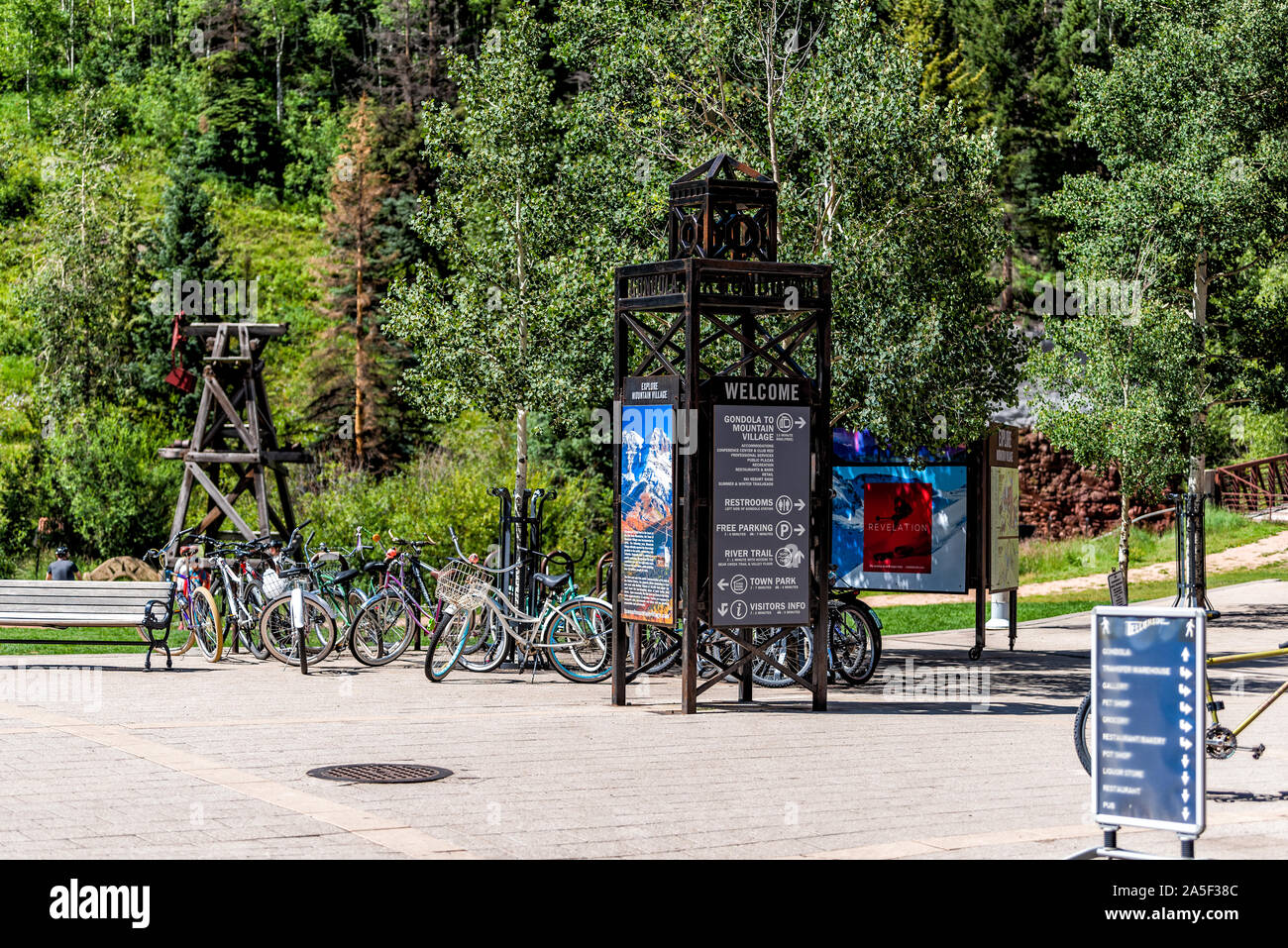 Telluride, USA - August 14, 2019: Small town village in Colorado with ...