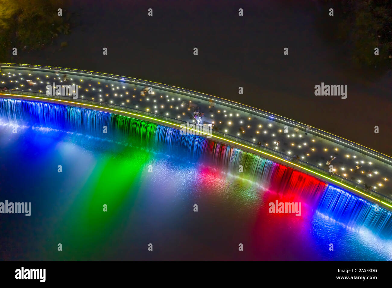 Anh Sao or Starlight Bridge is a pedestrian bridge with waterfall and ...