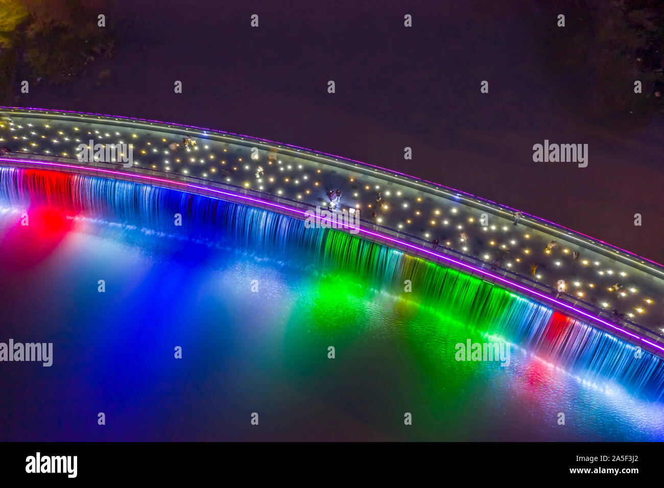 Anh Sao or Starlight Bridge is a pedestrian bridge with waterfall and ...