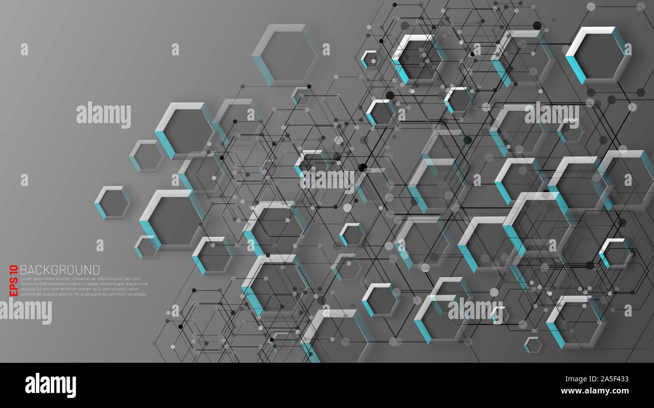 Abstract gray hexagon with a white background Stock Vector Image & Art - Alamy