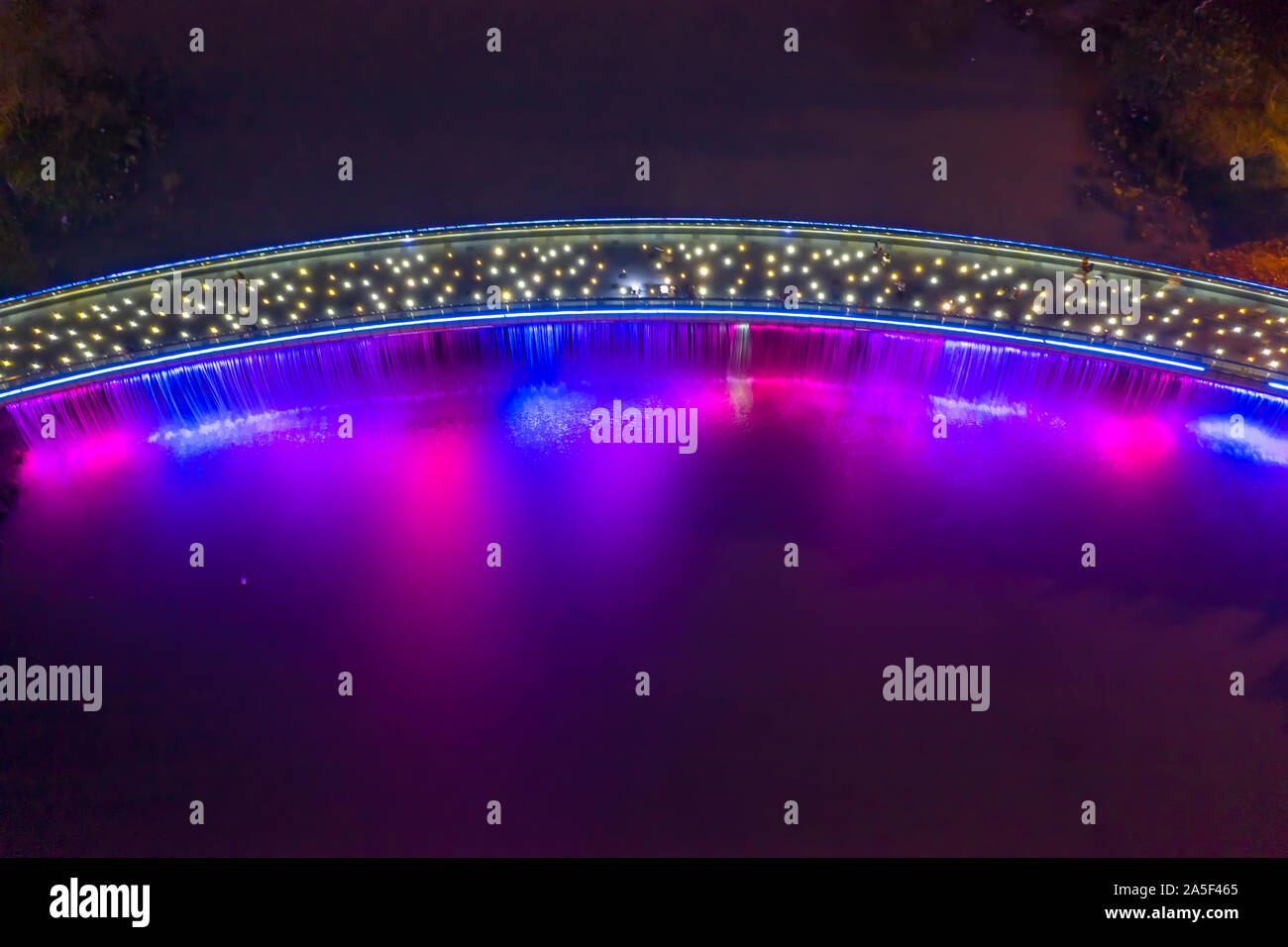 Anh Sao or Starlight Bridge is a pedestrian bridge with waterfall and ...