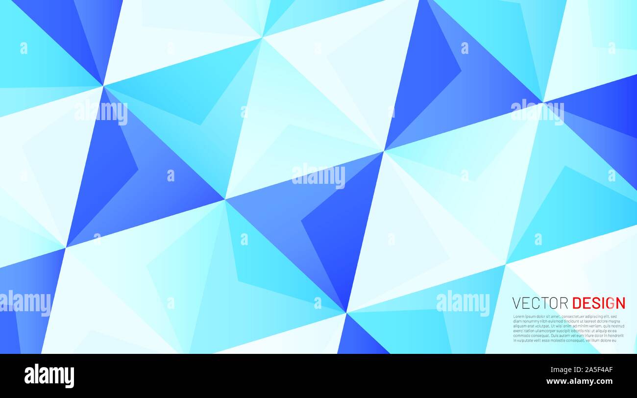 Geometric triangle vector background in blue for any design Stock ...