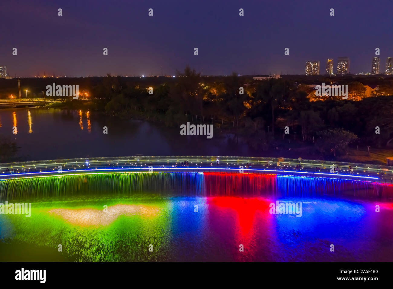 Anh Sao or Starlight Bridge is a pedestrian bridge with waterfall and ...