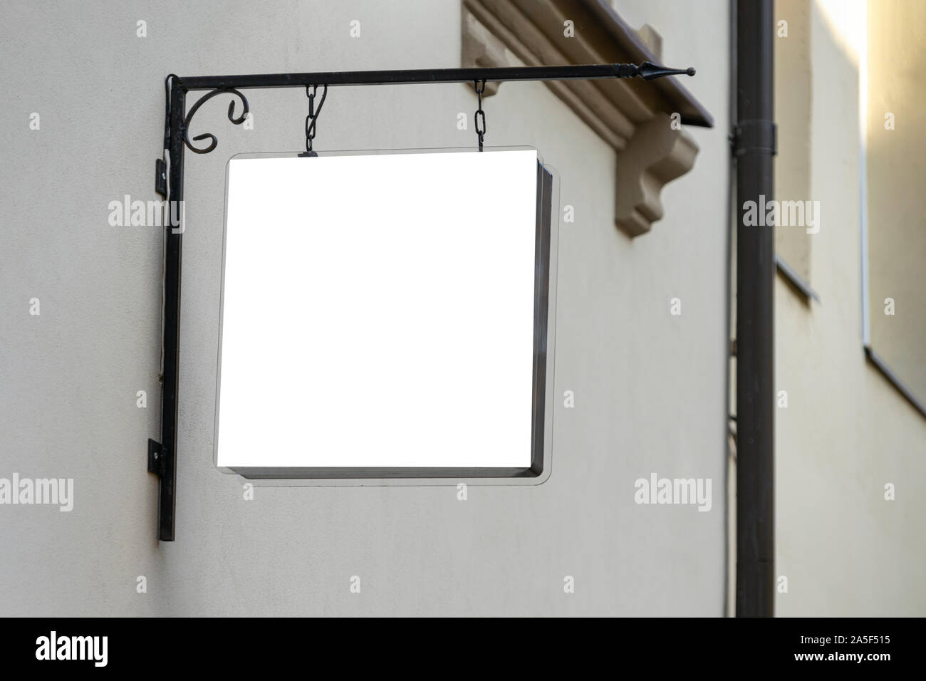 Mock up. Rectangular shape signboard of store, shop, restaurant, office ...