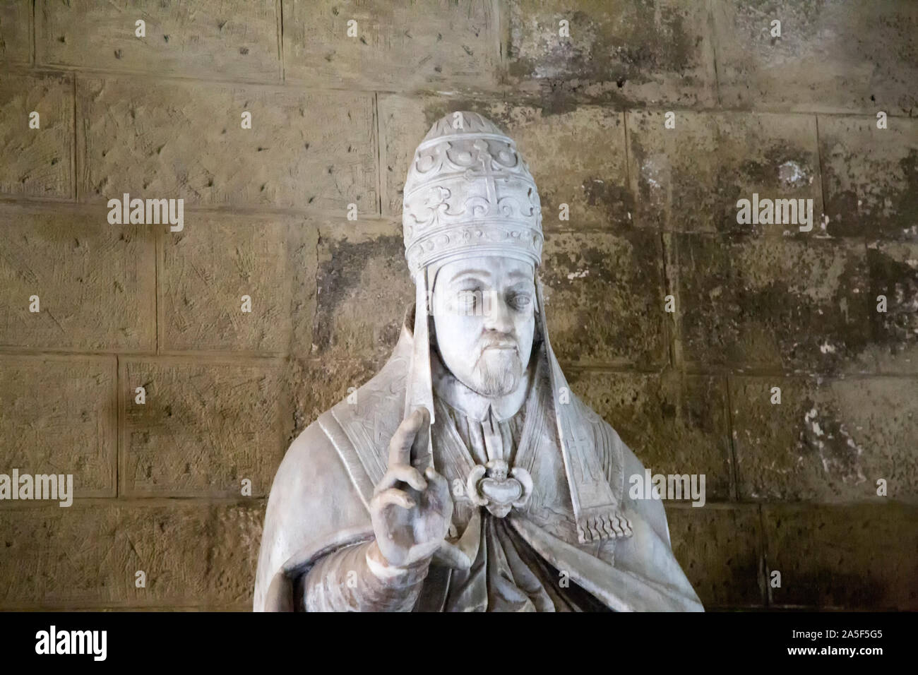 Ancient pope stature in close up, horizontal image Stock Photo - Alamy