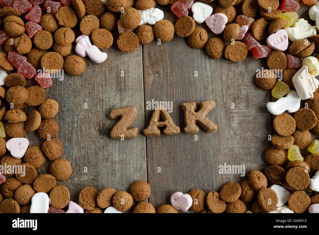 Dutch candy called Pepernoten eaten during Sinterklaas feast Stock ...