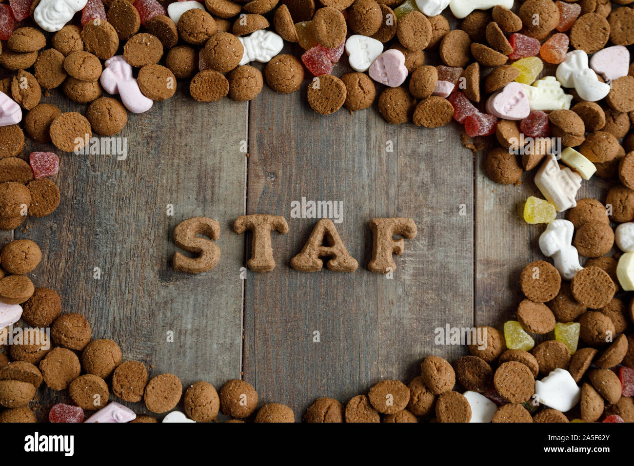 Dutch candy called Pepernoten eaten during Sinterklaas feast Stock ...