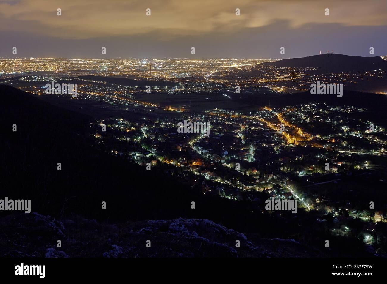 Night city view Stock Photo - Alamy