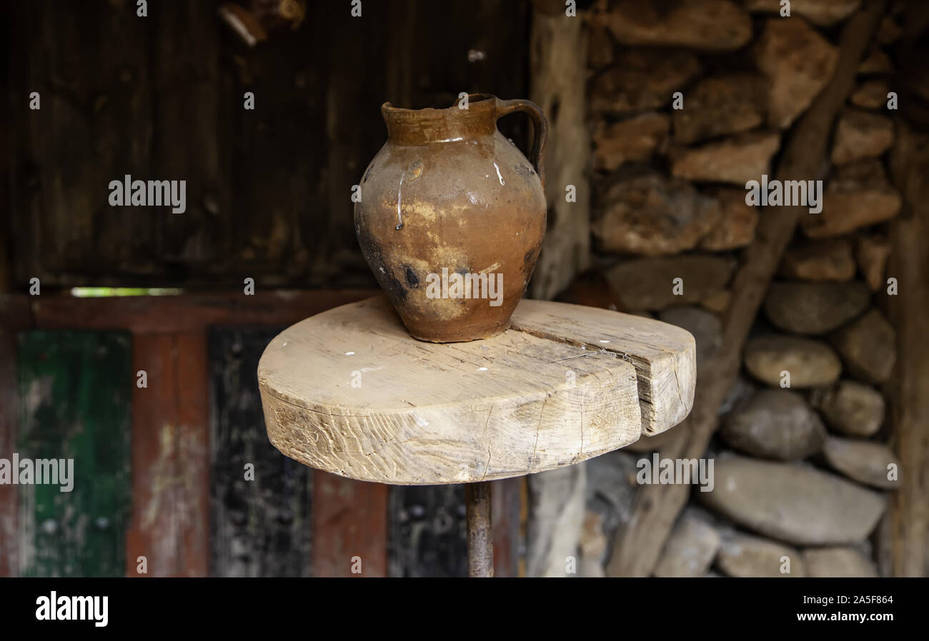 Ancient clay objects, detail of handicraft in cooked clay Stock Photo ...