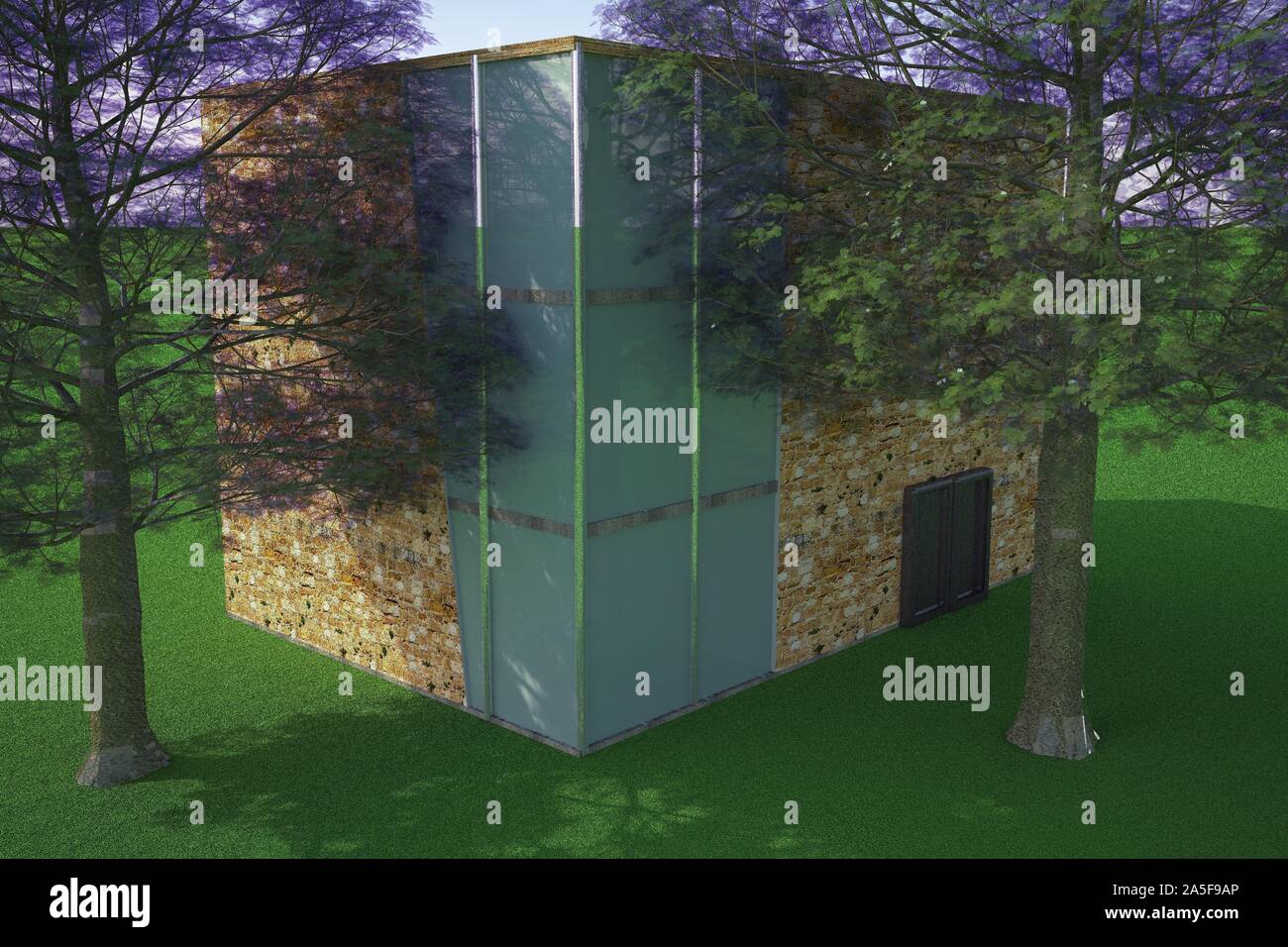 House between the trees hi-res stock photography and images - Alamy