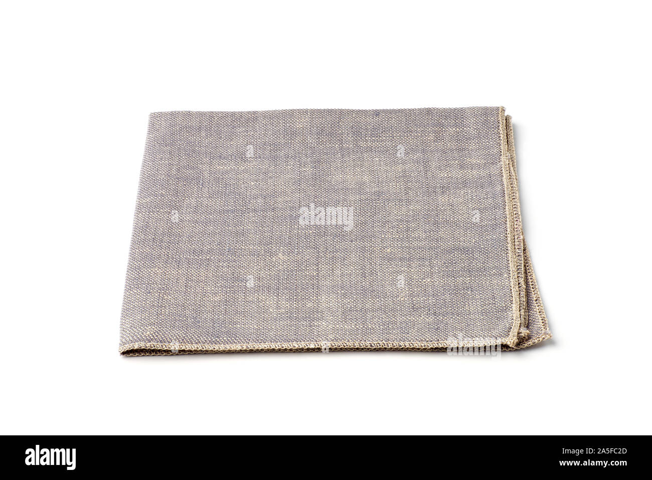 Single gray textile napkin on white background Stock Photo - Alamy
