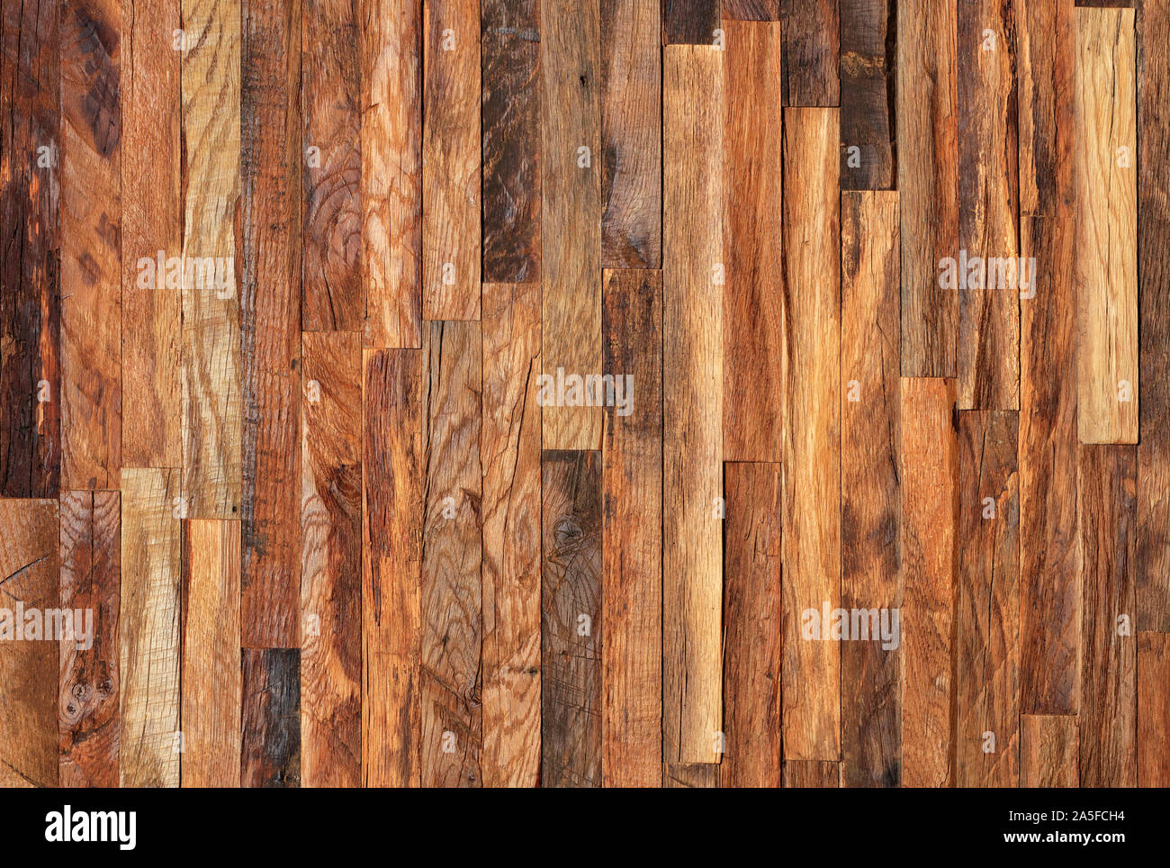 Mosaic of old wooden slats, wooden planks. Brown slats, planch, bred ...