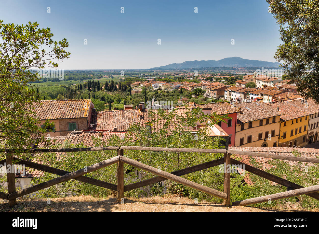 View over Montopoli mediterranean town from castle hill. Montopoli in ...