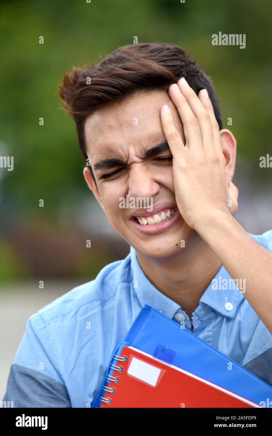 Boy Student And Anxiety Stock Photo - Alamy