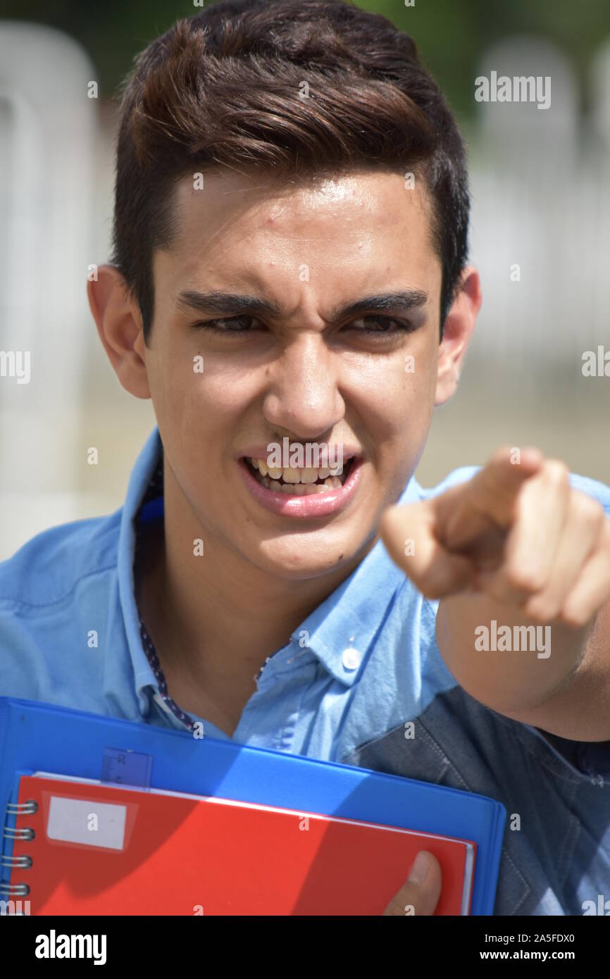 Good Looking Male Student And Anger Stock Photo - Alamy