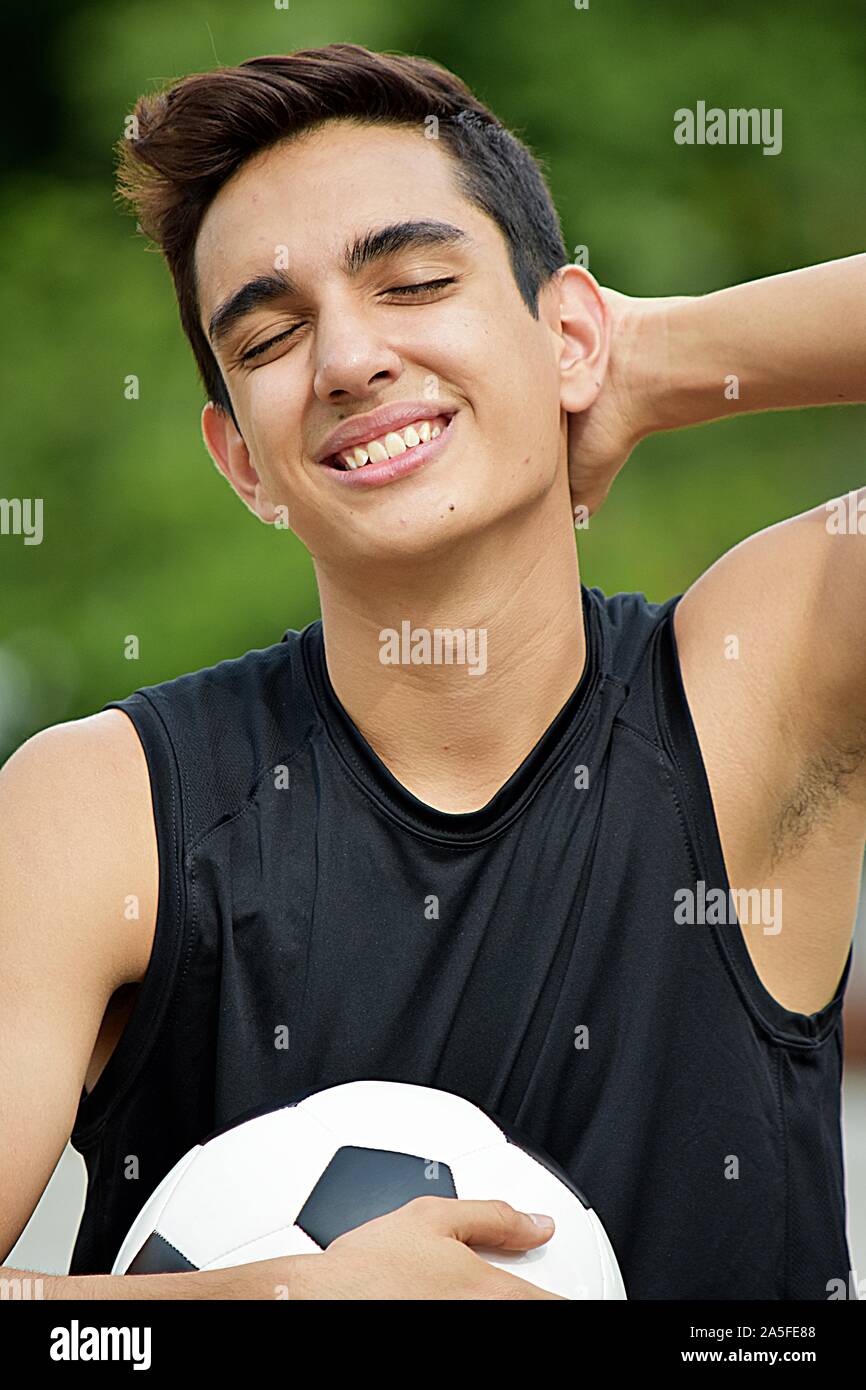 Male Soccer Player Resting Stock Photo - Alamy