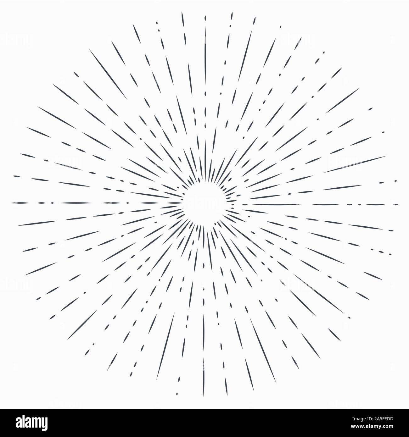Sun burst, star burst sunshine. Radiating from the center of thin beams ...