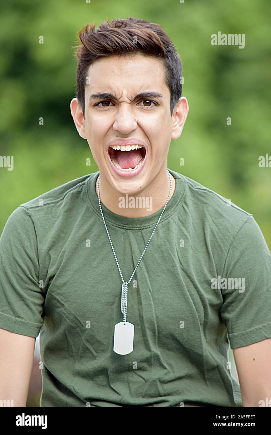An Angry Army Male Soldier Stock Photo - Alamy