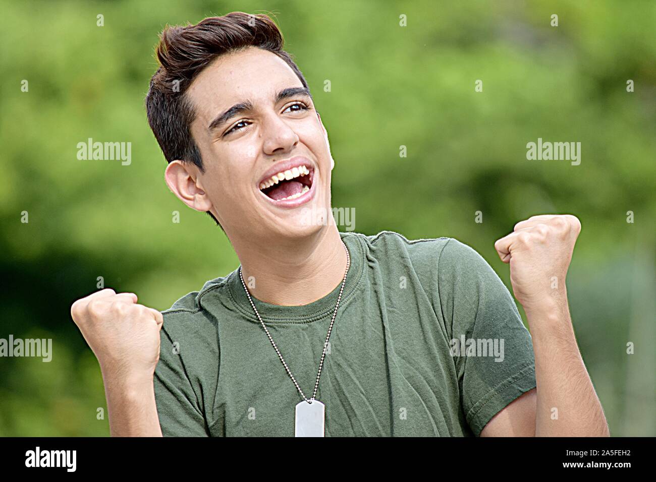 An Army Male Soldier And Happiness Stock Photo - Alamy