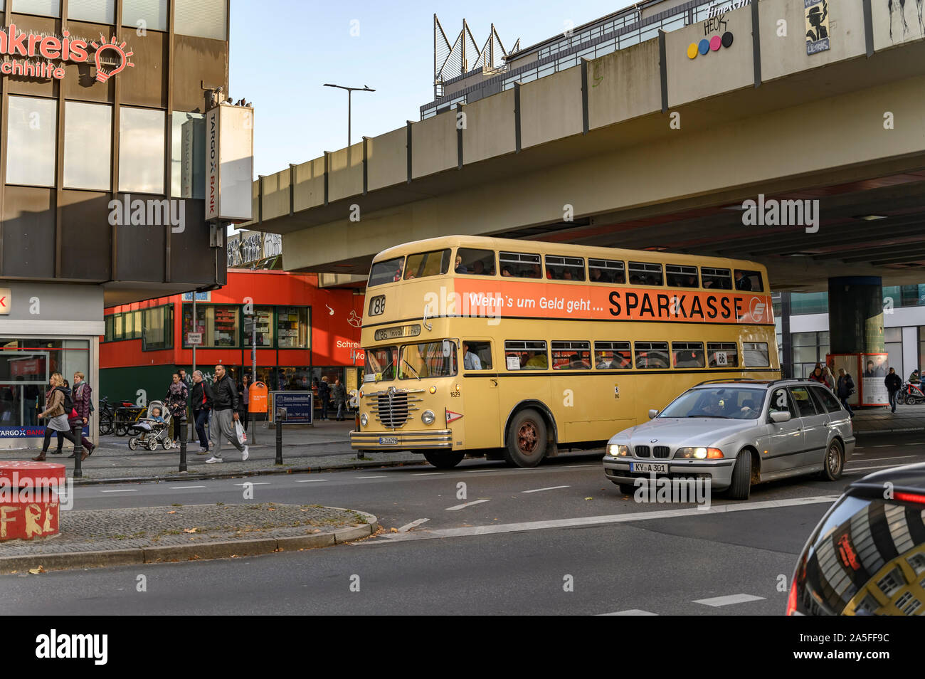 Berlin, Germany - October 5, 2019: Historic bus, which is used in ...