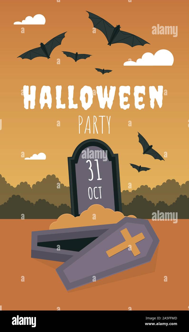 Halloween party flat poster vector template. Seasonal tradition, autumn ...