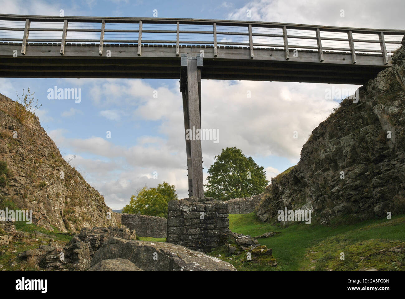 Montgomery Castle is a stone masonry castle looking over the town of ...