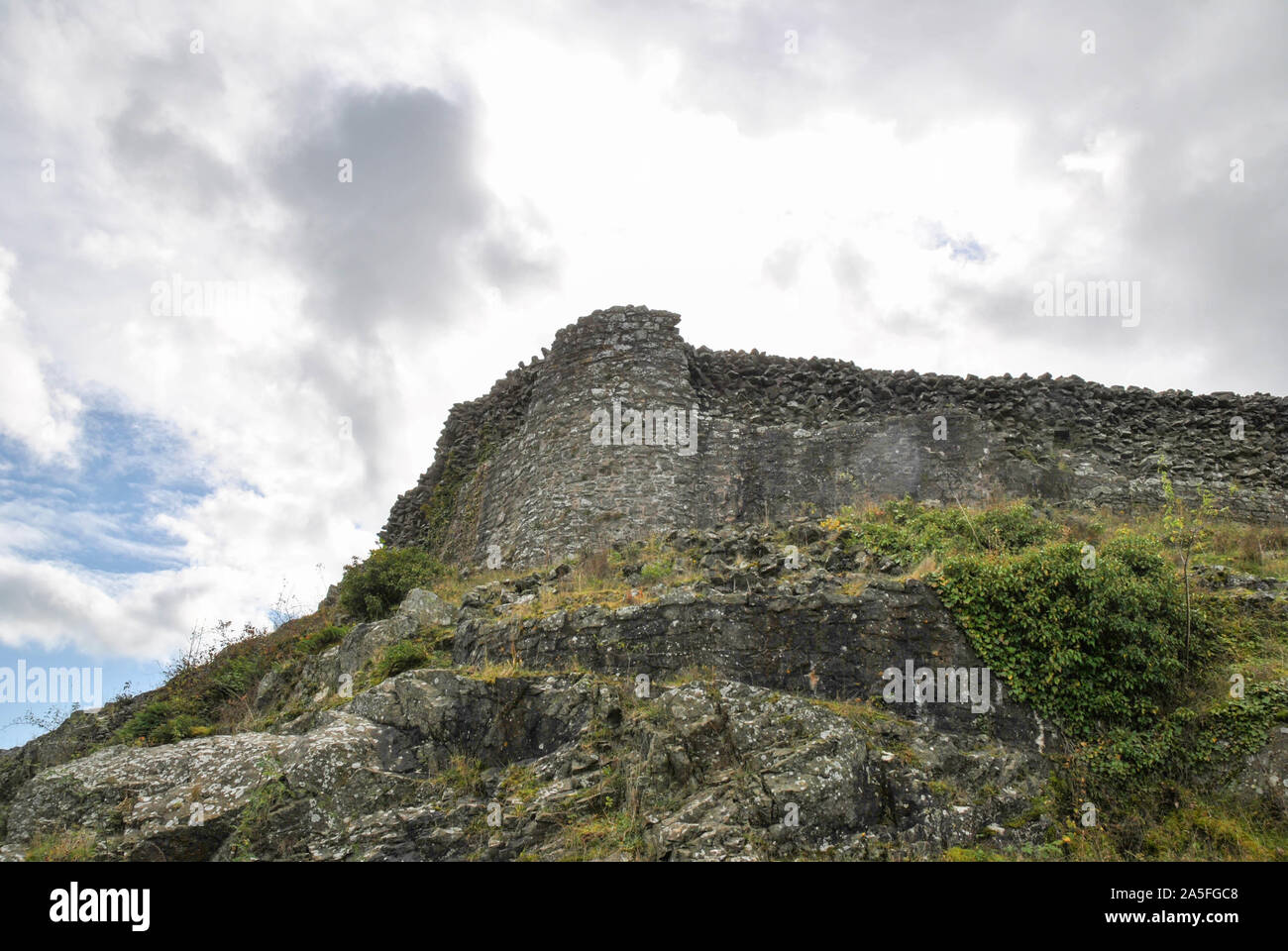 Montgomery Castle is a stone masonry castle looking over the town of ...