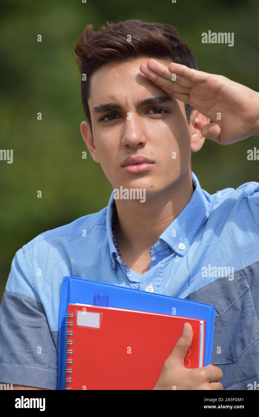 Boy Student Saluting Stock Photo - Alamy